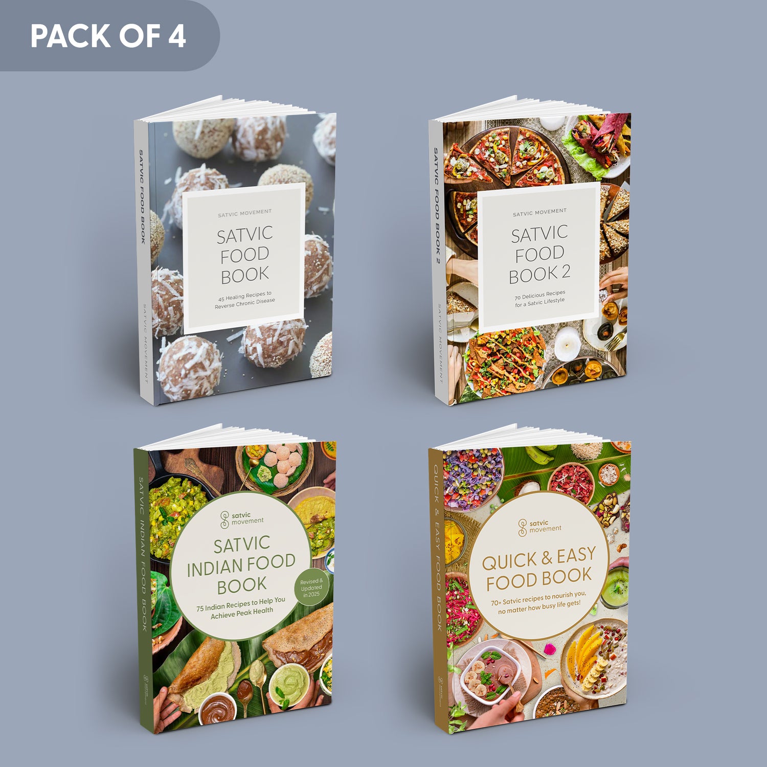 Combo Pack of 4 Satvic Food Books | English – Satvic Movement